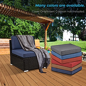 Incbruce 12 Piece Outdoor Patio Cushion Covers Replacement, Outdoor Cushion Slipcovers(6 Seat Covers and 6 Back Covers) with Zipper for Outdoor Furniture, Patio Sofa Couch(Dark Blue)