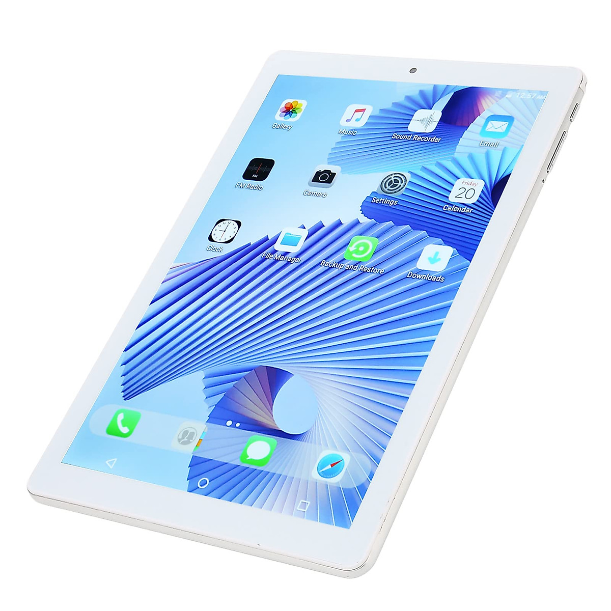 ANGGREK 10.1 Inch Tablet, 4GB RAM 64GB ROM, 1920x1200 HD Display, Dual Card Dual Standby, Dual Camera, 5000mAh Battery, 10 OS, Silver (US Plug)