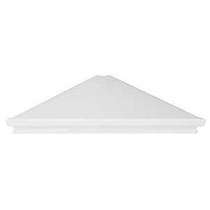 evron Wall Mount Corner Shelf,Easy to Install Metal Front Floating Corner Shelf with Self-Adhesive Tapes,Wood Imitation Corner Shelves with Wire Pass Hole Pattern (White)