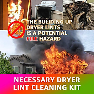 Sealegend 2 PCS Dryer Vent Cleaner Kit Vacuum Hose Attachment,Washer and Dryer Lint Remover, Dryer Cleaning Tools Hoses with Adapter