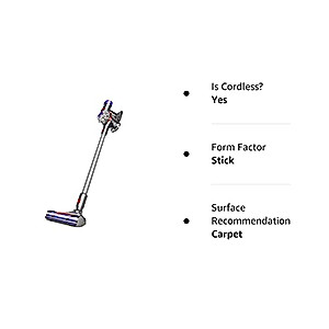 Dyson V7 Advanced Cordless Stick Vacuum Cleaner - Silver - Light Weight to Clean up high, Battery Operated, Portable