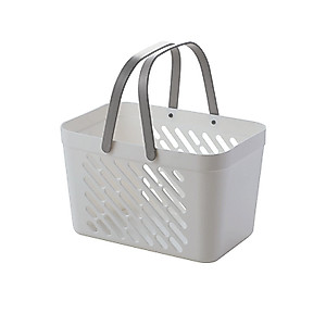 GMBYLBY Bath Basket With Handle Storage Organization Hollow Draining Container For Home Bathroom Shampoo Lotion Holder Bath Basket