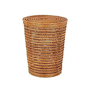 Cambria Rattan Laundry Hamper with Liner, Honey-Brown