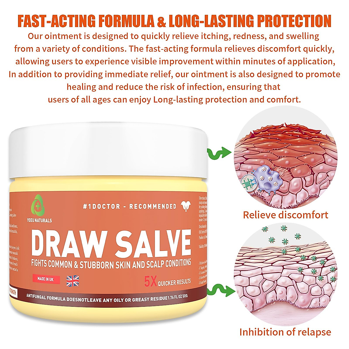 Tea Tree Draw Salve Cream Ointment, Jock Itch, Hand Foot, Tinea Versicolor, Itchy Feet, Butt, Anal Itch, Rosacea, Psoriasis, Heat Rash, Hidradenitis, Treat Relieve - Itchy, Soothing Dry Skin Healing