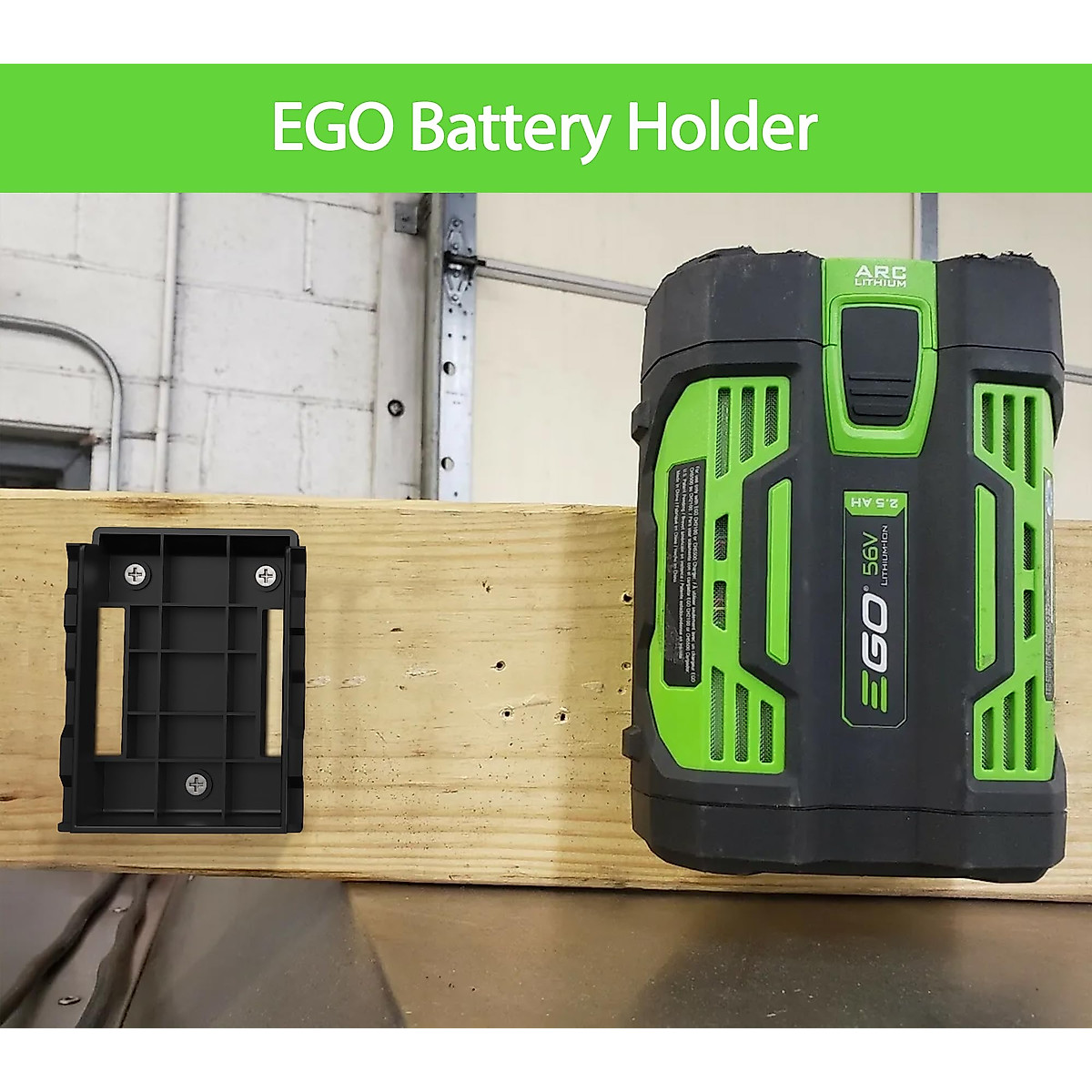 POBNRA 4 Pack for EGO Battery Holder | EGO Battery Mount | EGO Accessories | Ego Holder | 56V Ego Battery Holder Wall Mount | EGO 56V Battery Under Shelf Mount fit All EGO Battery