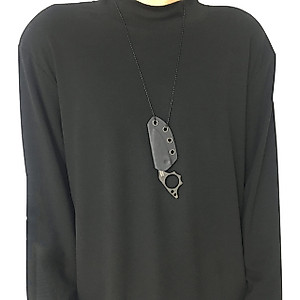 HUAAO 4.9’’ EDC Fixed Blade Knife, 9Cr18MoV Steel Blade and Full Tang Handle, Small Knife Neck Knife with Sheath for Cutting Camping Gift (Black)