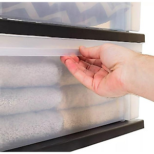 IRIS USA Wide 3 Drawer Plastic Storage Chests 2 Pack