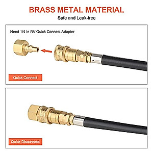 Camplux 5 Ft Quick Connect Propane Hose with Regulator, 1/4" Female Quick Connect, Fit for LP Fire Pit, Heater, Gas Grill, Olympian 5100, 5500 RV Grill