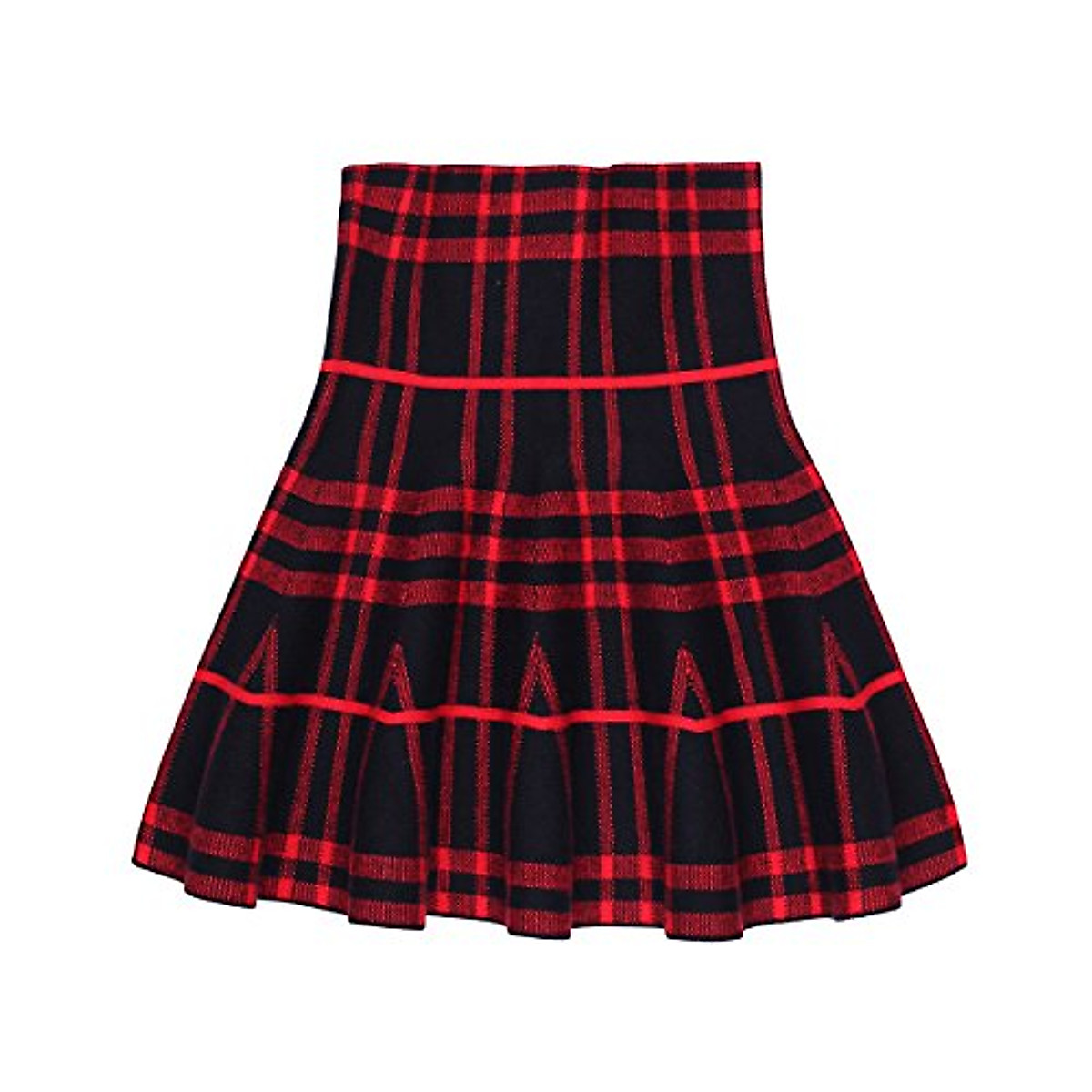 storeofbaby Little Girl Plaid Tutu Pettiskirt Skirt for Party 11-12 Years, Black Red