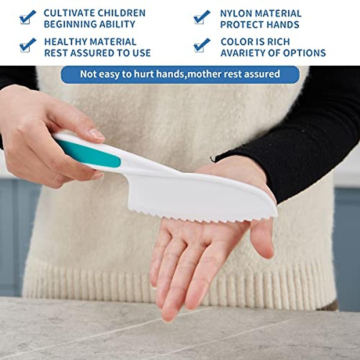 HONGYUTAI kids safe plastic nylon knife,3-Piece kid friendly knives