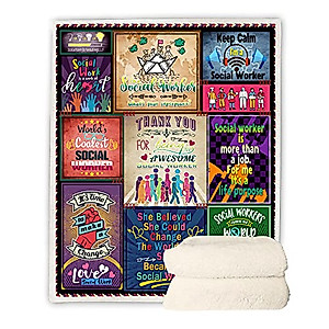 CYREKUD Social Worker Gifts for Women Blanket,Social Worker Gifts Throw Blanket,Social Worker Office Decor Blanket,Social Worker Soft Warm Blanket for Home Bedroom Sofa Couch Christmas Decor 50"x 60"