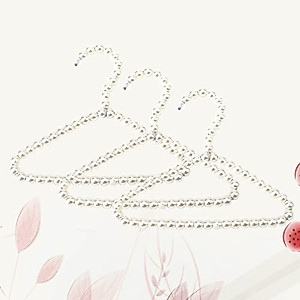 Ipetboom 3 Pcs Pearl Beads Clothes Hangers Pet Clothes Hangers Faux Pearl Baby Hangers Dog Costume Hangers Dress Coat Hangers Clothes Drying Rack for Kids Children Pet Dog White