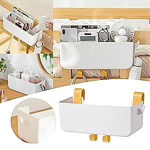 Clothes Moving Bags Student Dormitory Bedside Storage Storage Hanging Basket With Hook Large Capacity Compartmental Storage Hanging Storage Box under Storage Bins under Bed (A, One Size)