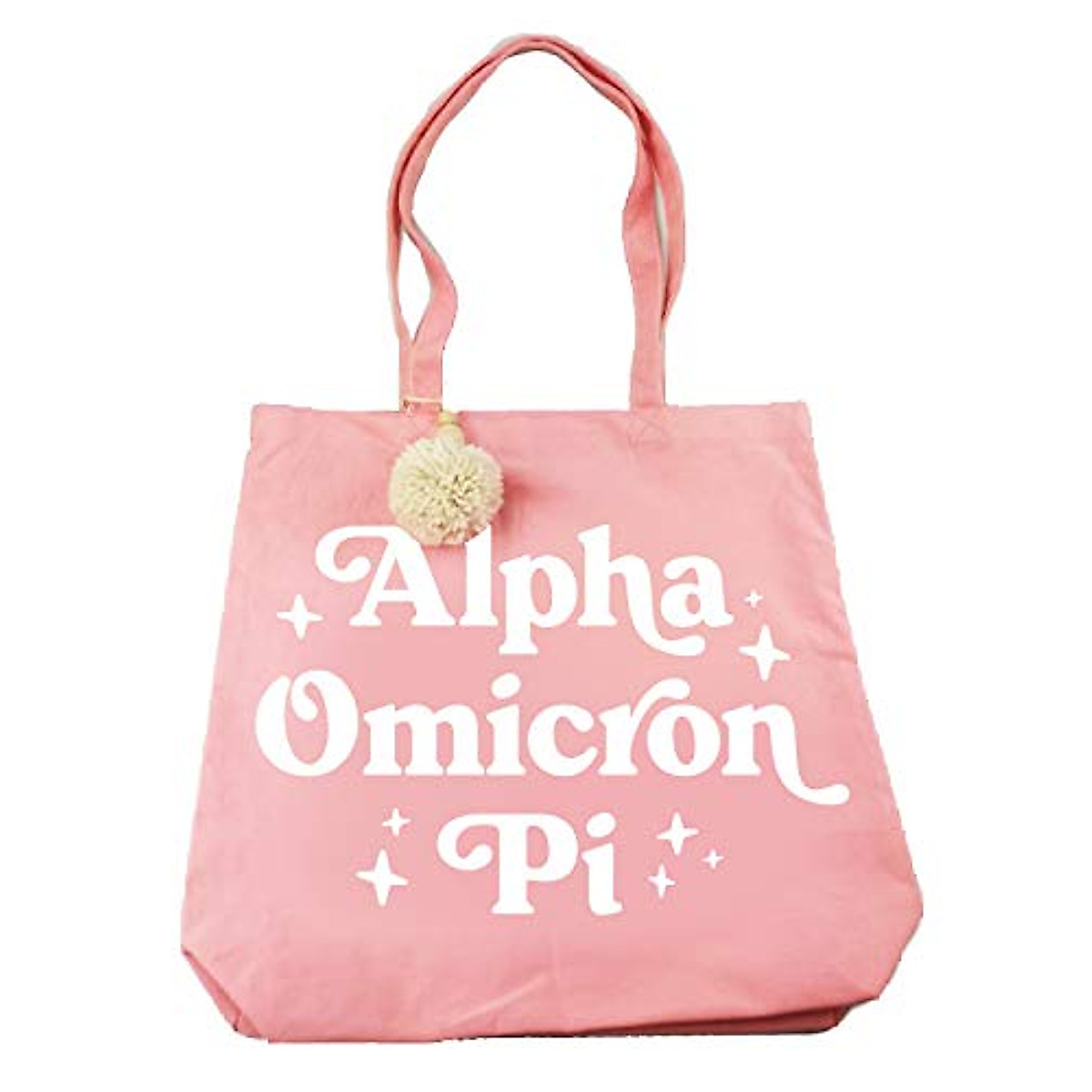 Sorority Shop Alpha Omicron Pi Retro Pom Pom Tote Bag