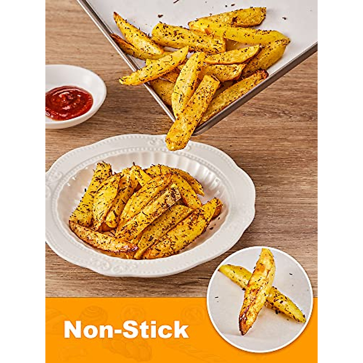 SMARTAKE 200 Pcs Parchment Paper Baking Sheets, 12x16 Inch Non-Stick Precut Baking Parchment, Suitable for Baking Grilling Air Fryer Steaming Bread Cup Cake Cookie and More (White)