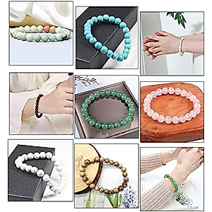 Jewdreamer 12Pcs 8mm Semi-Precious Gemstone Bracelet Healing Crystal Stone Beaded Bracelets for Women Men Unisex Adjustable Bead Stretch Bracelets Set