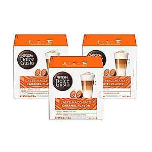 Dolce Gusto Nescafe Coffee Pods, Caramel Macchiato,16 Count (Pack of 3)