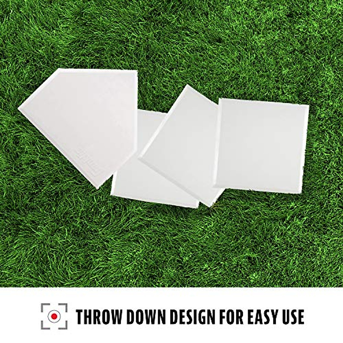 Franklin Sports MLB Baseball Base Set - Throw Down Rubber Bases for Baseball + Softball with Home Plate - Portable Backyard Baseball, Softball, Kickball Bases