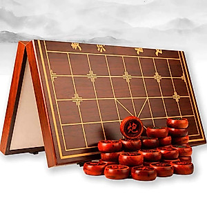 2 Players Strategy Board Games Chinese Xiangqi Chess Set Travel Games with Folding Chess Board Puzzle Games (Color : A, Size : 6cm/2.4")