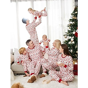 PATPAT Family Christmas Pajamas Matching Sets Reindeer and Snowflake Patterned Sleepwear Xmas Holiday PJS Set Women X Large