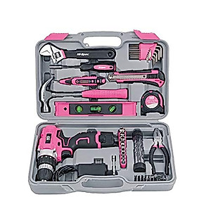 ZRSJ Screwdriver Vise Set, Household Tool Set, Multi-Functional Complete Set of Hardware Tools (Size : 40 Piece Set-Pink)