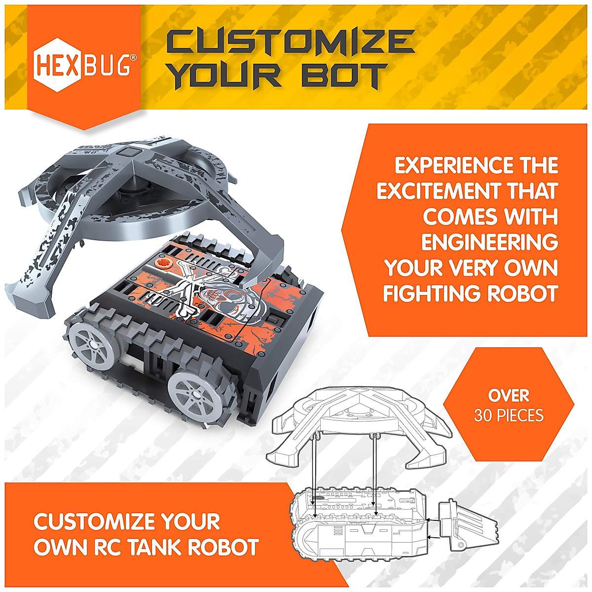HEXBUG BattleBots Arena MAX, Multiplayer Robot Board Game for Kids, Remote Control Toy, Batteries Included, for Boys and Girls Ages 8 and Up