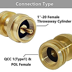 DOZYANT Steak Saver 20lb to 1lb Propane Tank Adapter for Disposable Throwaway Cylinder, Converter Universal 1 Pound / 16.4oz Disposable Small Tank for 20 or 30lb LP Gas Big Tank