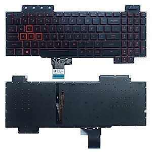 Replacement Backlit Keyboard Without Frame for Asus TUF Gaming FX504 FX504GD FX504GE FX504GM FX505 FX505G FX505GD FX505GE FX505GM, US Layout Black Color