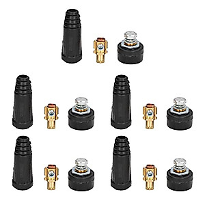 Welding Cable Connector, 5 Sets Wide Use European Style Firm Fixing Welder Cables Plug Socket for Machine