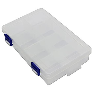 Heyiarbeit 8 Grids Plastic Organizer Container Storage Box Adjustable Divider Removable Grid Compartment, Premium Small Parts Organization Clear 1pcs