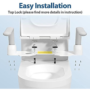 DAILYLIFE Toilet Safety Rail, Heavy Duty (480 LB) Armrest Hand Rail, Can be Folded Up, Aluminum Alloy Support for Elderly Senior Handicap Pregnant