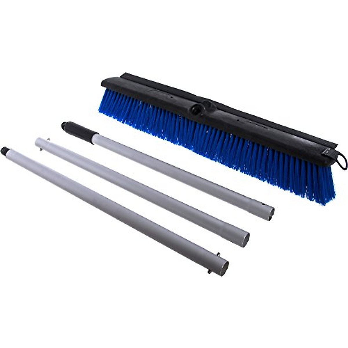 Carlisle FoodService Products 3621962414 Sweep Complete Aluminum Handle Floor Sweep with Squeegee, Plastic Bristles, 24" Length, 3" Bristle Trim, Blue