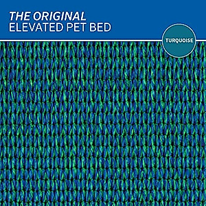 Coolaroo The Original Cooling Elevated Pet Bed, Turquioise, Medium