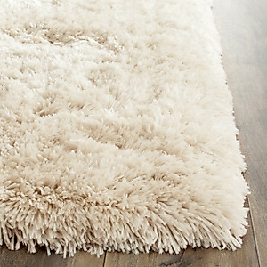 SAFAVIEH Artic Shag Collection Accent Rug - 2'6" x 4', Light Beige, Handmade Glam, 3-inch Thick Ideal for High Traffic Areas in Entryway, Living Room, Bedroom (SG270V)