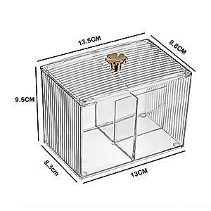 DASITON Acrylic Qtip Holder ，Cotton Swab Holder，Bathroom Jars With Lids Set，Apothecary Jar Dispenser For Cotton Ball, Cotton Swab, Cotton Round Pads, Floss