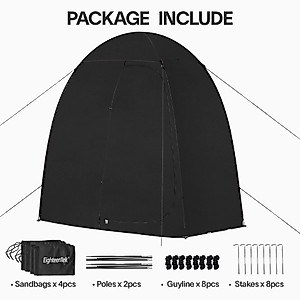 EighteenTek Camping Shower Tent Changing Room 2 Rooms Outdoor Pop Up Camping Toilet Portable Privacy Dressing Shelter 83"x43"x80"H