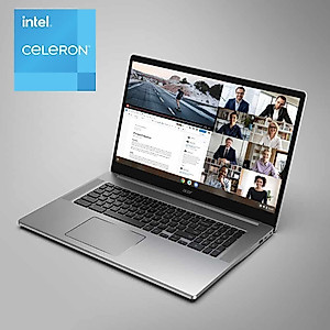 acer 2023 Newest Chromebook 317 Laptop | Intel Celeron N4500 | 17.3" Full HD IPS Display | 4GB LPDDR4X | 128GB eMMC + 256GB Micro SD Card | Chrome OS, Silver