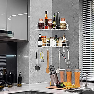 2 Pack Corner Shower Caddy Shelf, No Drilling Heavy Duty Corner Shower Basket Adhesive Stainless Steel Bathroom Shower Organizer for Kitchen, Bathroom, Toilet