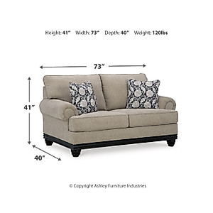 Signature Design by Ashley Elbiani Classic Loveseat for Living Room, Light Gray