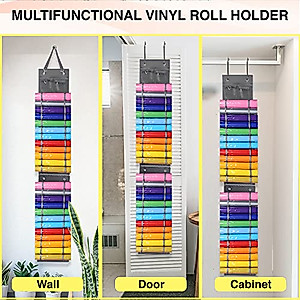 48 compartments Vinyl Storage Organizer, detacheable with Zipper, Wall Organizer, Office Organizer, Closet Organizer and Storage, Dark grey