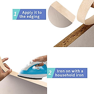 MOLIGOU Maple Wood Veneer Roll, 2”×50’ Plywood Edge Banding Strips, Flexible Veneer Edging with Adhesive Back