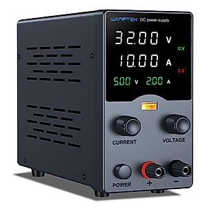 DC Power Supply Variable, Bench Power Supply with Encoder Adjustments Knob, USB Charge Interface, Variable Power Supply with USB Output Current Display, Over-Current Protection (30V 10 Black)