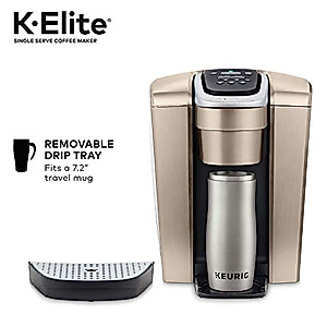 Keurig K-Elite Single Serve K-Cup Pod Coffee Maker, Brushed Gold