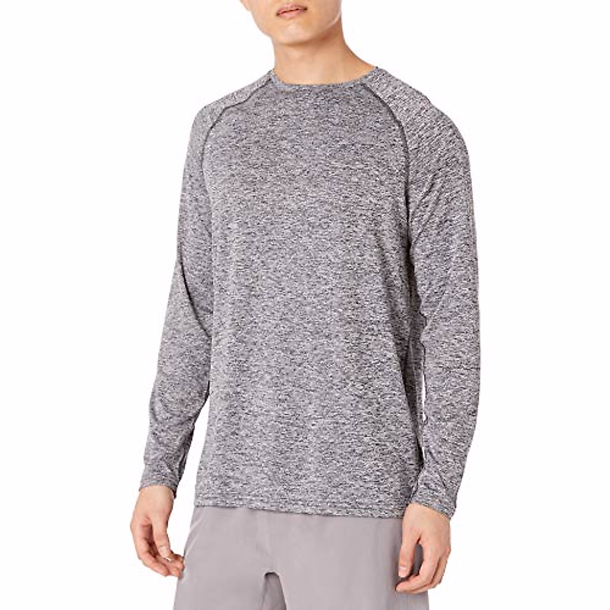 Amazon Essentials Men's Tech Stretch Long-Sleeve T-Shirt (Available in Big&Tall), Dark Grey Heather, Large
