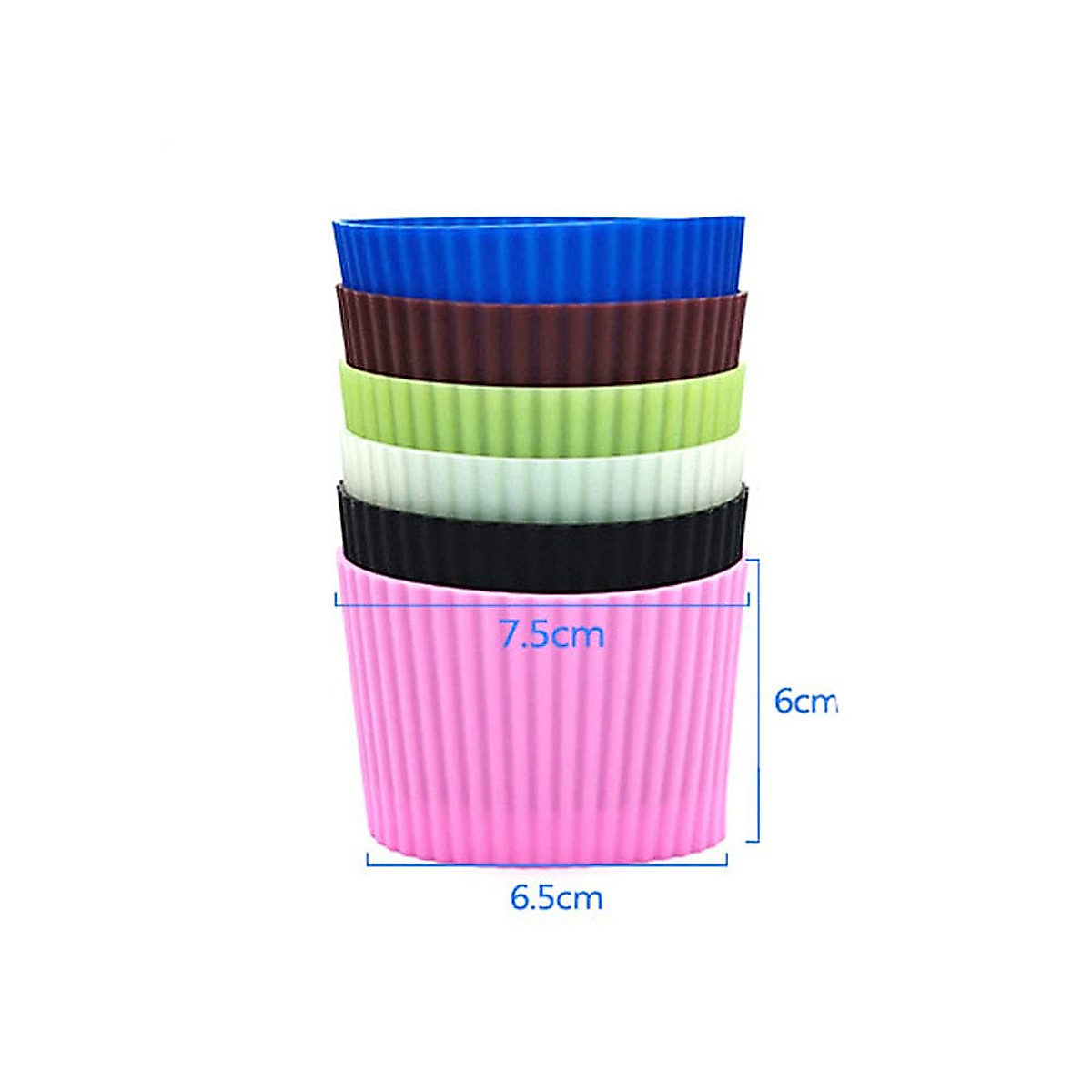 6 Pcs Coffee Cup Sleeves Silicone Glass Bottle Protector Cover Nonslip Tea Cup Mug Sleeves