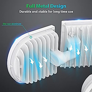 iMaihom 100W Flood Lights Outdoor, 9000LM Ultra Bright LED Flood Light Outdoor, 3 Adjustable Heads Security Lights, IP65 Waterproof Outdoor Flood Light, 6500K Floodlight for Yard Garage Court (White)