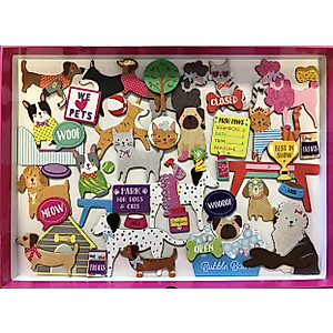 “Pets” 50 pc Magnetic Dress Up Doll Playset-Educational Shape Sorting Game- Dog & Cat Show Scene Book for Toddlers- S.T.E.M. Ages 3+ Montessori Toys for Toddlers Ages 3+ Preschool Creativity Set