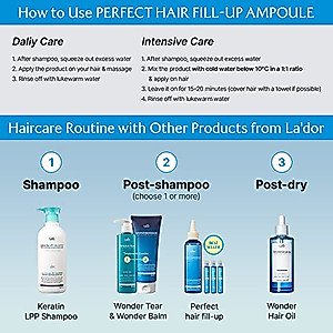 LA'DOR Perfect Hair Fill-Up Original 3 Seconds Intensive Keratin Hair Mask Rinse Off Treatment for Bleached Frizzy Damaged Dry Perms Dyes Deep Conditioner Protein Hair Mask Self Hair Care Korean x 10 LADOR