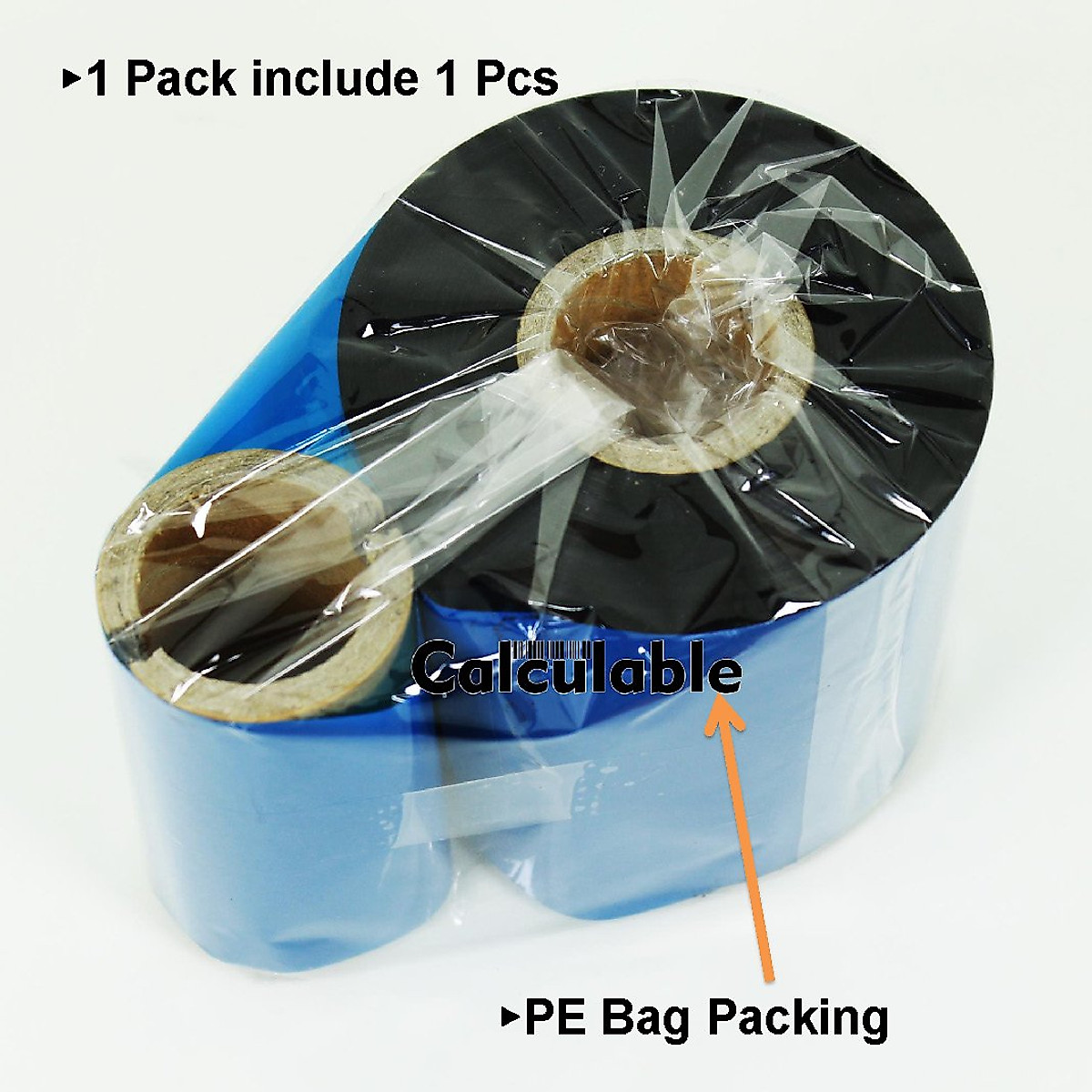 DEFMATE Black 2.52" x 1476' (64mmx450m) Thermal Transfer Wax Ribbon for Zebra Desktop Printer,TEC,DATAMAX,INTERMEC,Avery,Citizen,SATO,TSC,GODEX,ARGOX,BEIYANG,POSTEK