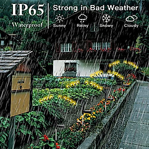 UgyDuky 4 Pack Firefly Lights Solar Outdoor 10LED Starburst Swaying Solar Lights Waterproof Solar Garden Lights for Pathway Yard Patio Landscape